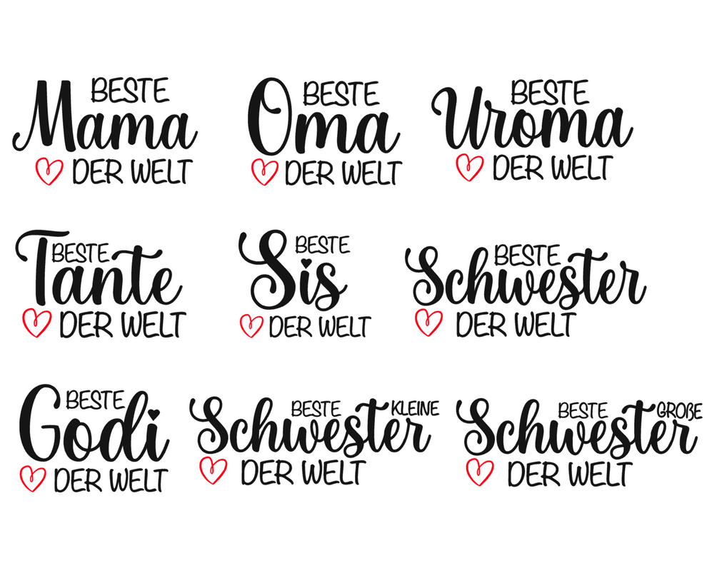 Aufkleber - Beste Oma der Welt - Beste Mama der Welt - Geburtstag, Mut ...